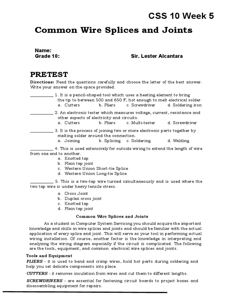 css10 Week 5 | PDF | Soldering | Electrical Connector