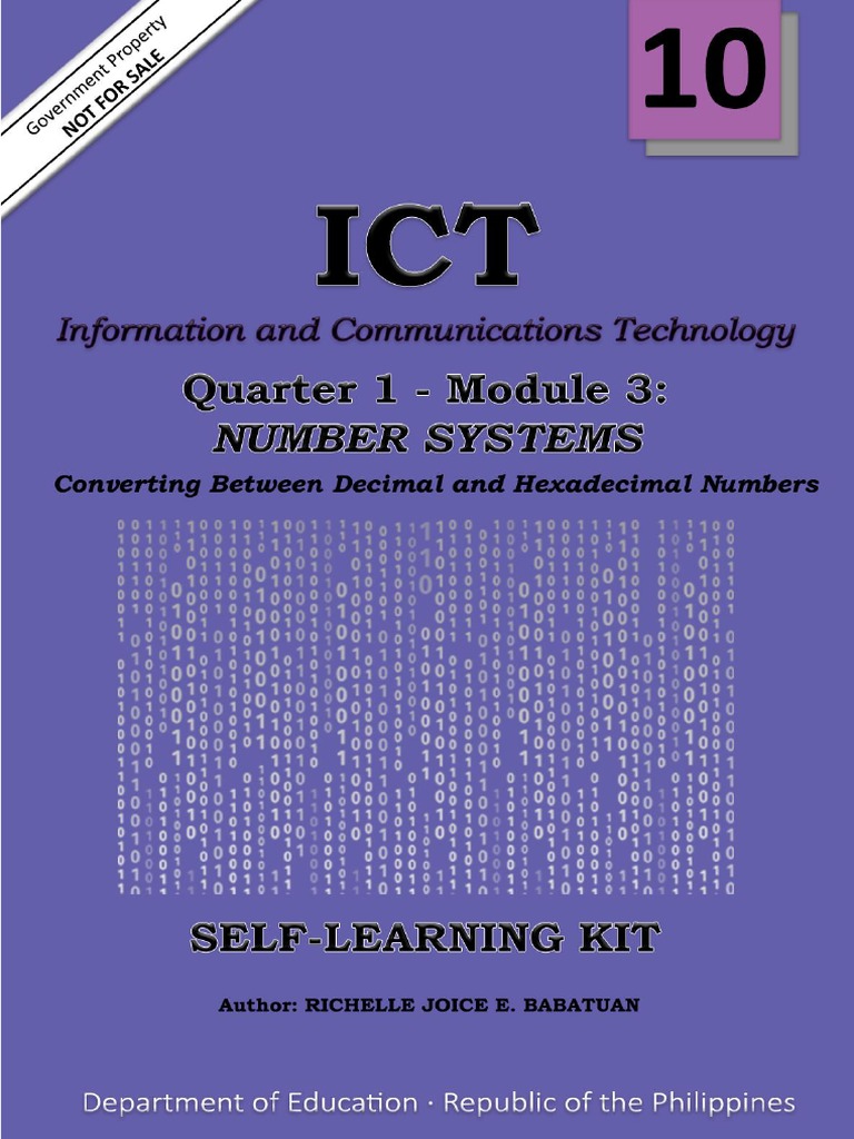 Tle-10 Ict Quarter 1 Module 3 (Babatuan) Grade 10 | PDF | Elementary ...