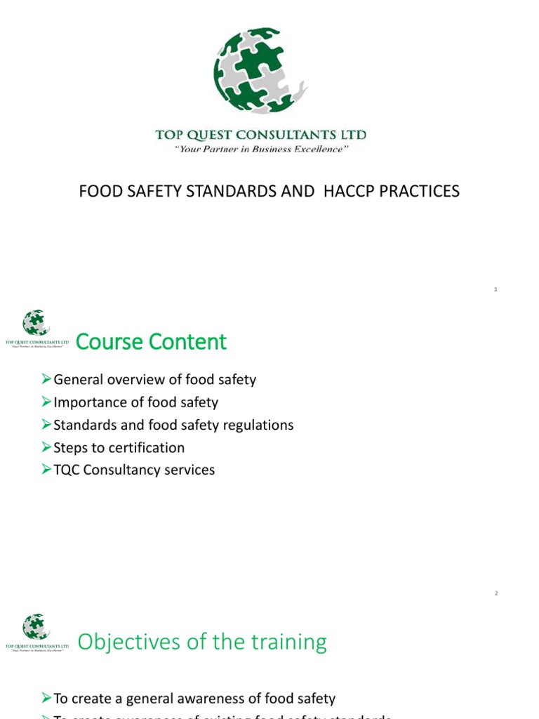 Food Safety Standards | PDF | Food Safety | Hazard Analysis And Critical Control Points