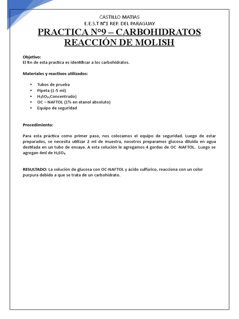 Informe Molish | PDF