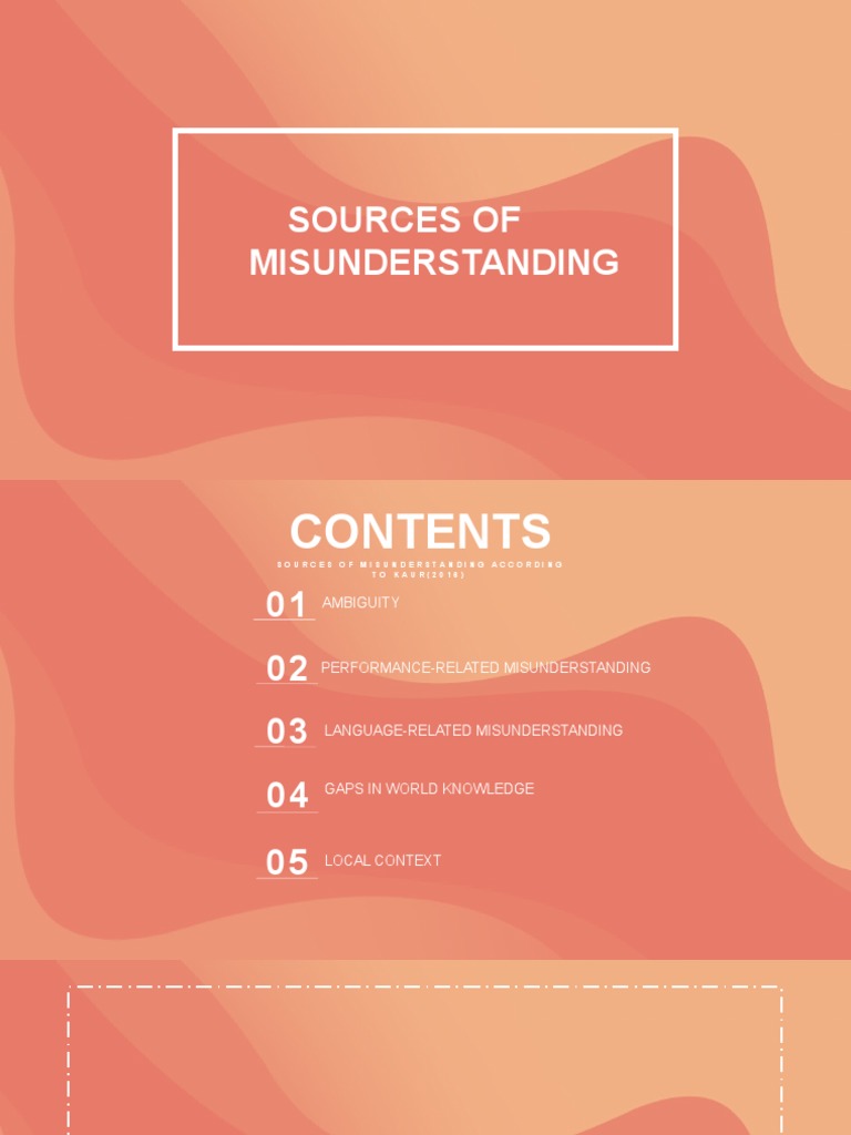 Sources of Misunderstanding | PDF