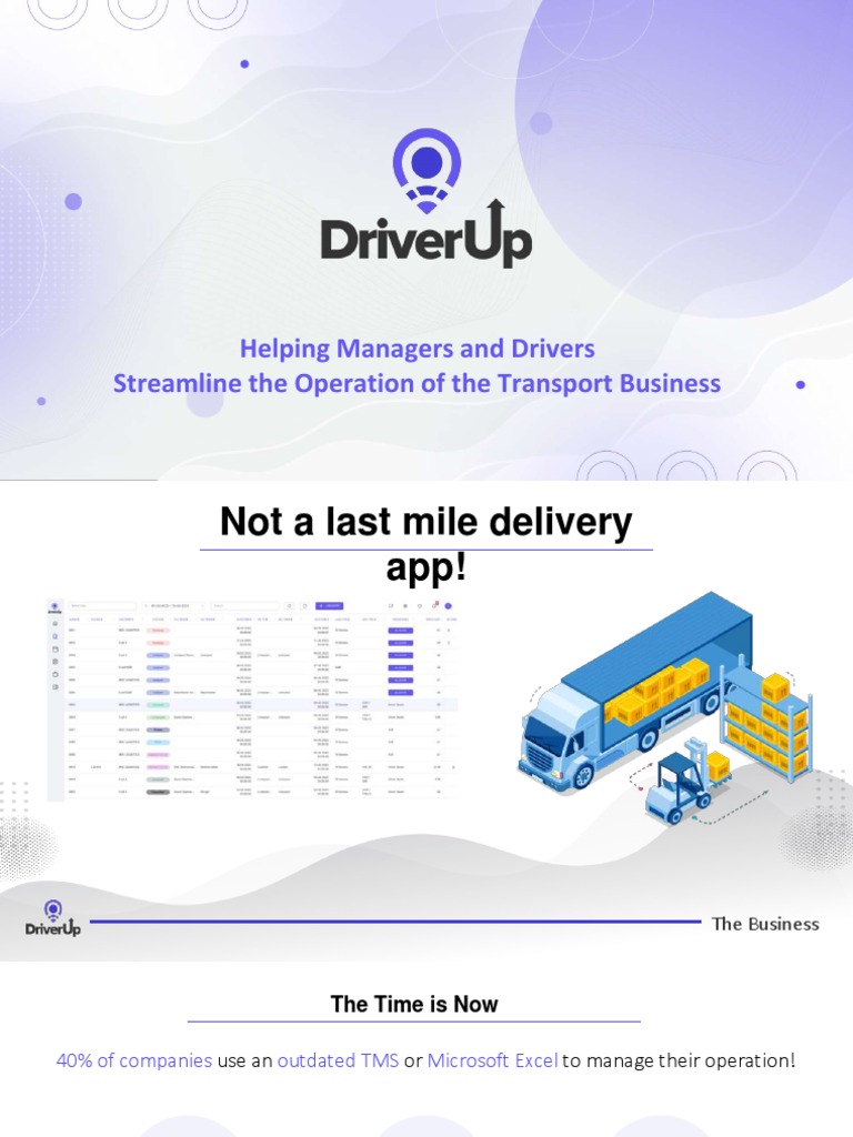 Driver Up - Pitch Deck | PDF | Small And Medium Sized Enterprises | Information Technology ...