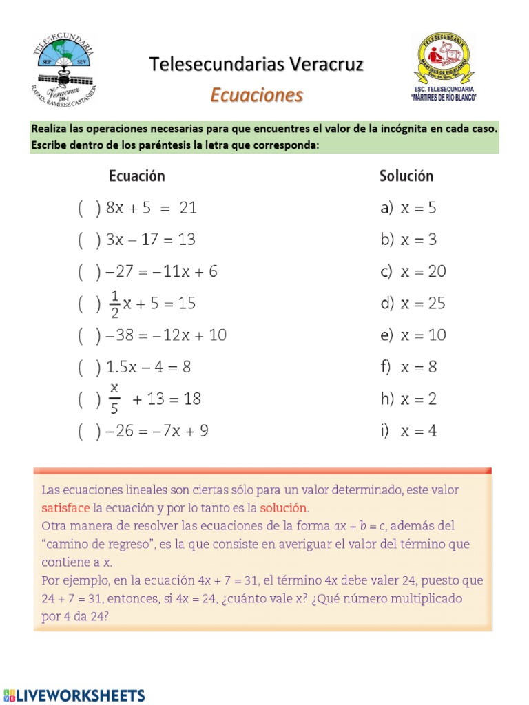 Ecuaciones Algebraicas | PDF
