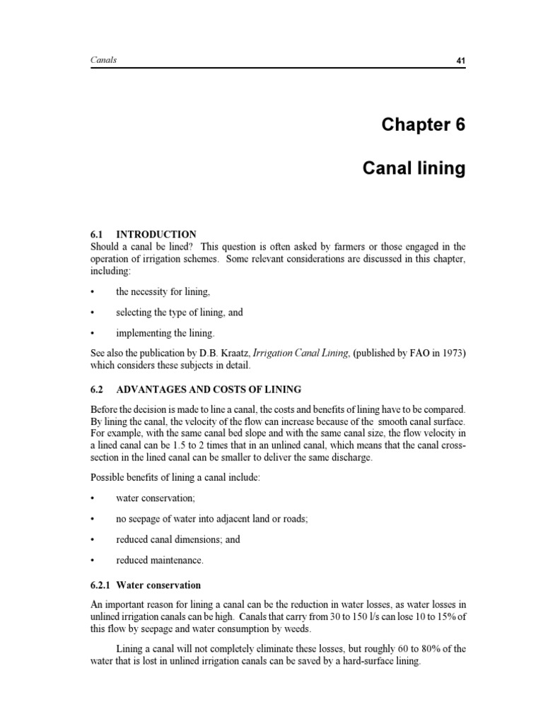 Canal Lining | PDF | Masonry | Concrete