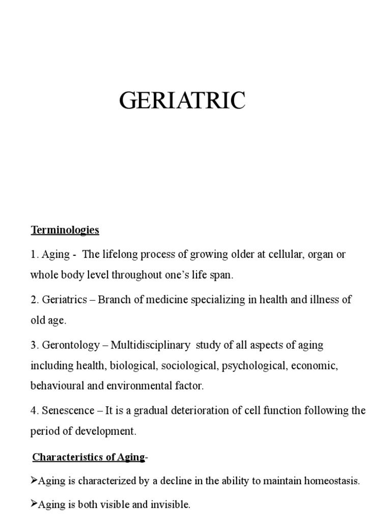 Chapter 16 - Geriatric 1 | PDF | Geriatrics | Ageing