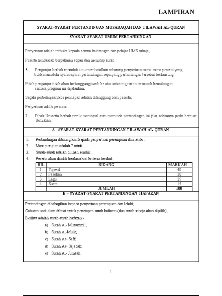 Musabaqah Tilawah Al-Quran | PDF