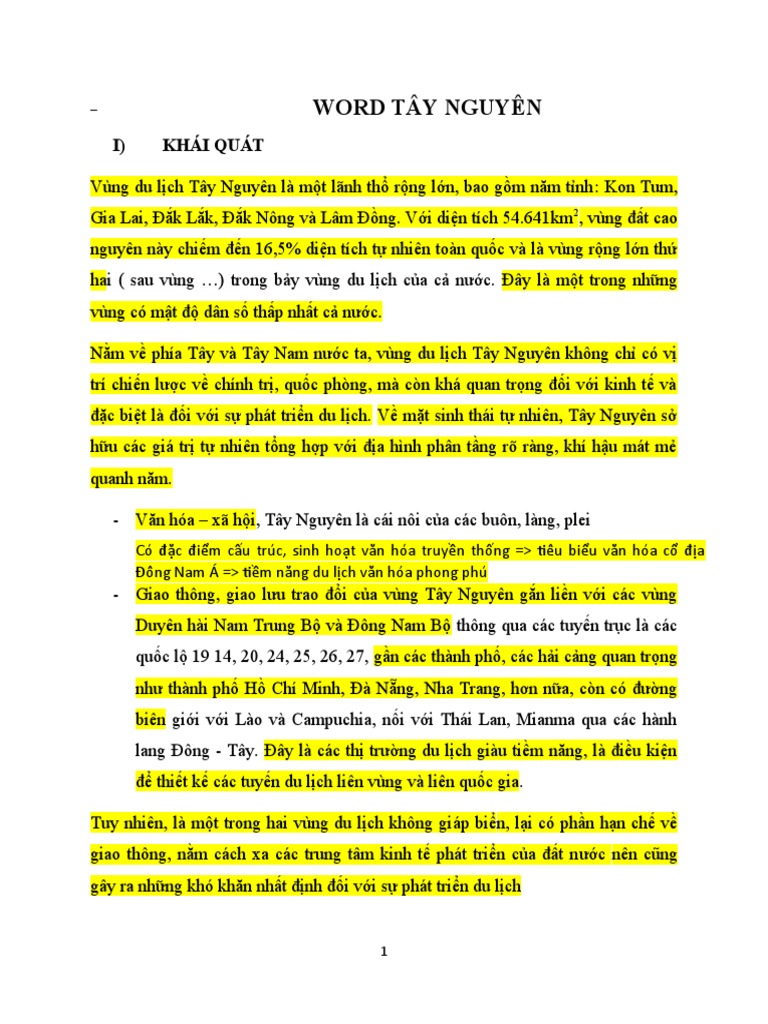 Word Tây Nguyên | PDF