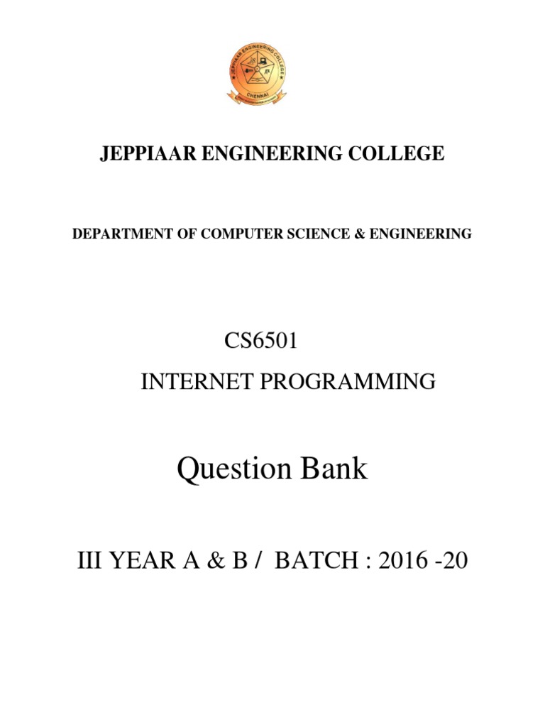 Cs6501 Ip Question Bank Pdf Class Computer Programming Method Computer Programming