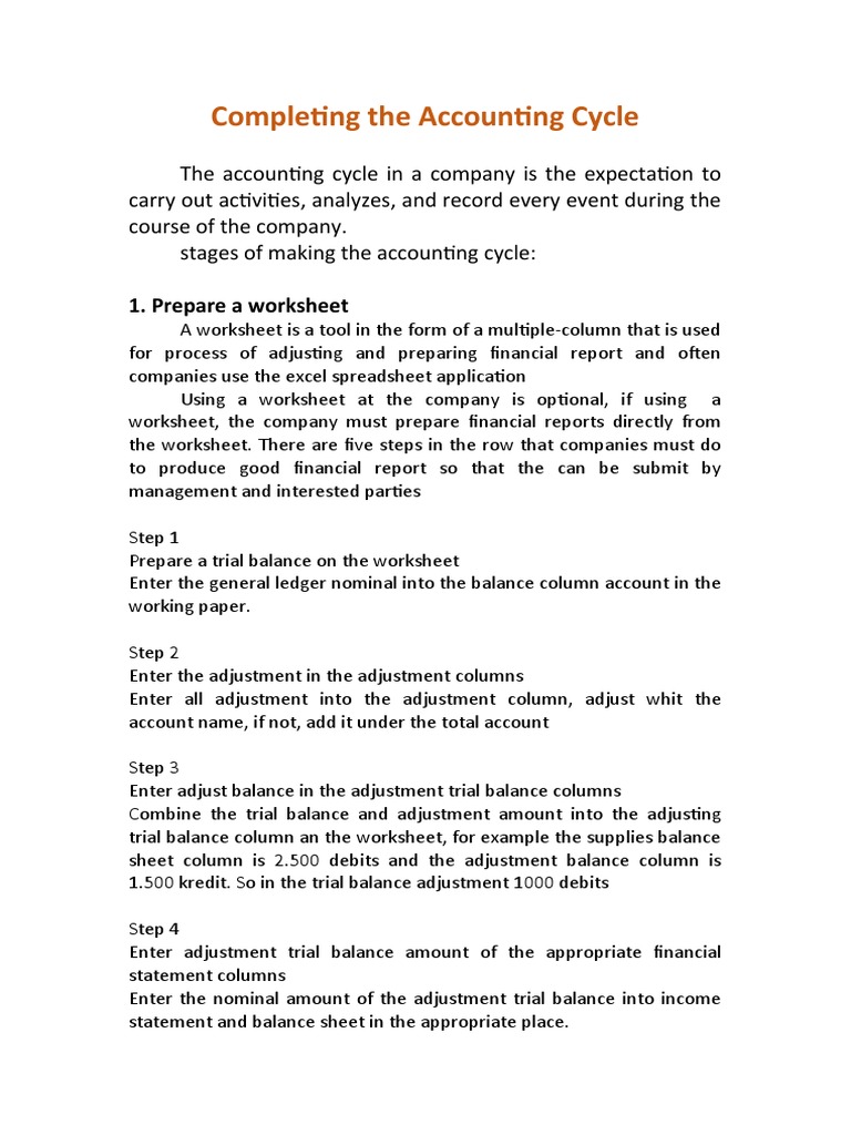 Completing The Accounting Cycle | PDF | Debits And Credits | Equity ...