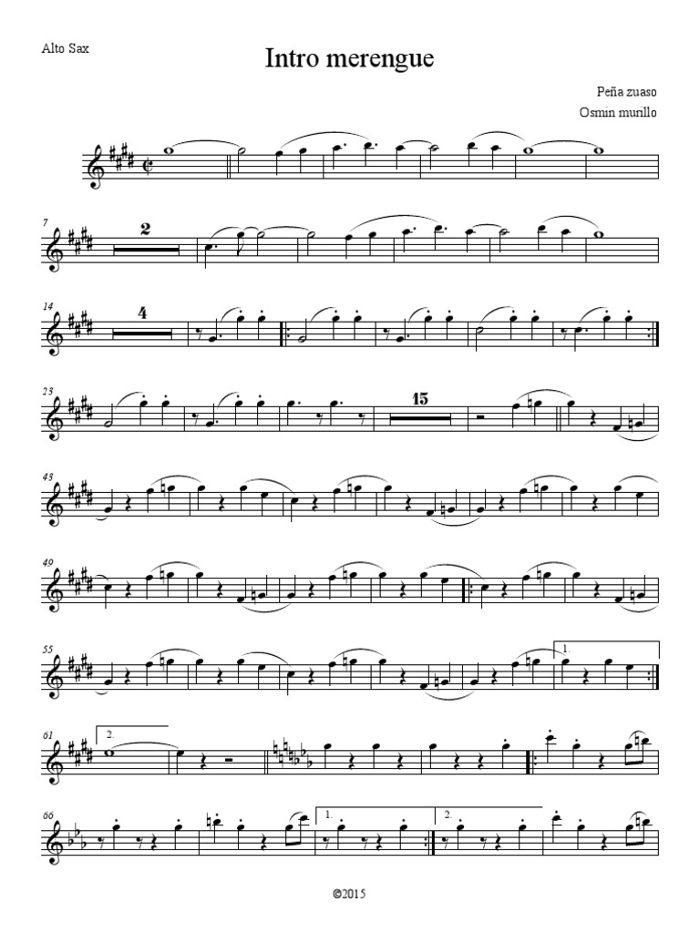 Intro Peña Suazo - Alto Sax | PDF