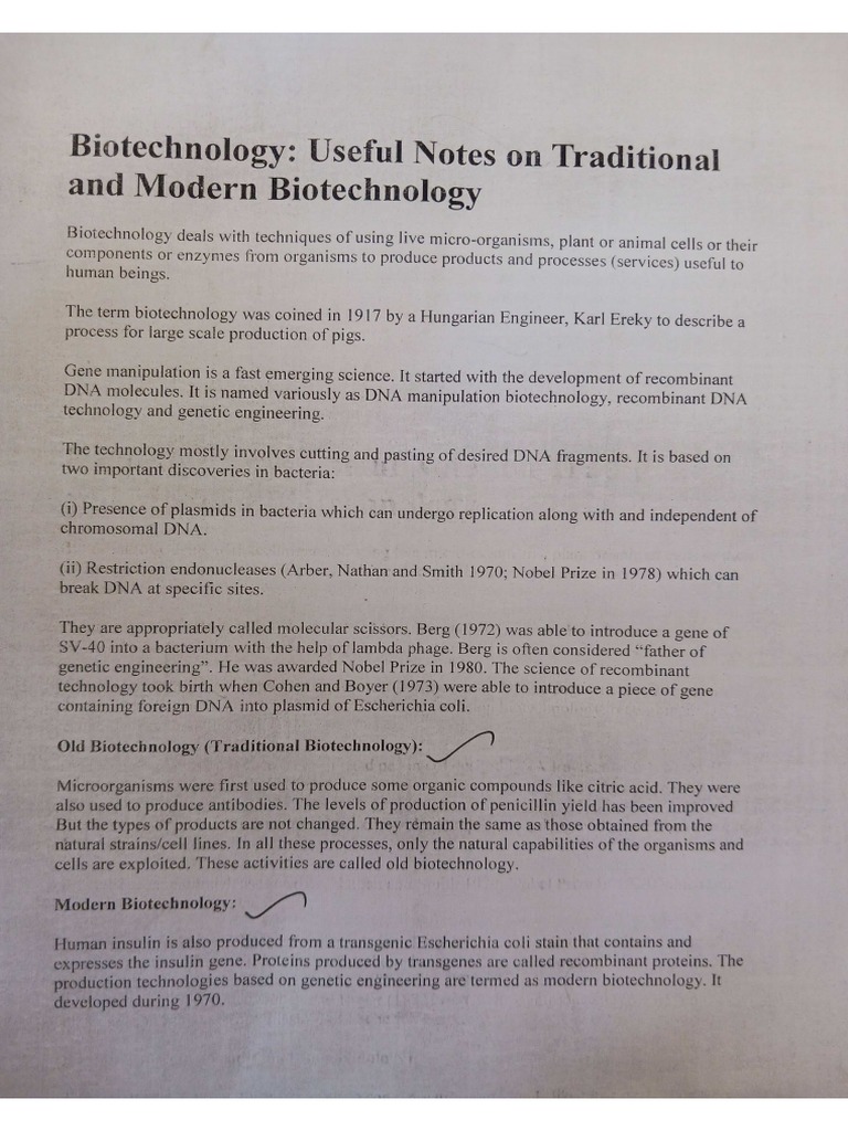 Traditional and Modern Biotechnology | PDF