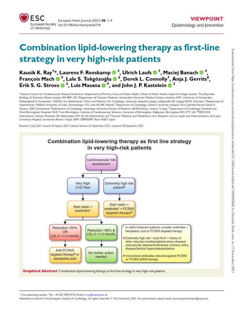 Combination Lipid-Lowering Therapy As First-Line | PDF | Statin ...
