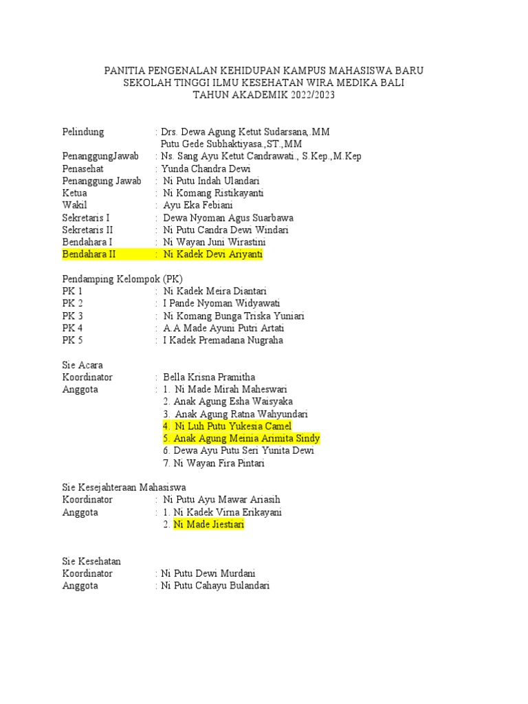 Panitia PKKMB 2022 - Offline (1) Fixx | PDF
