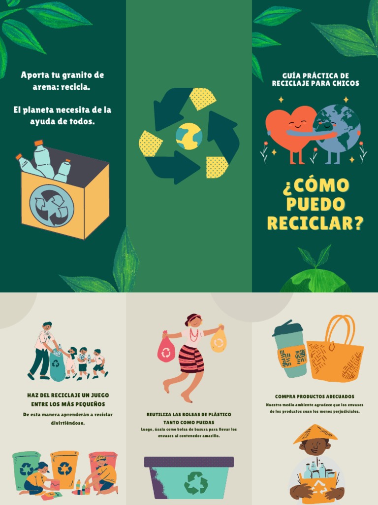 Folleto Tríptico de Cuidado Ambiental y Reciclaje Moderno Ilustrado | PDF