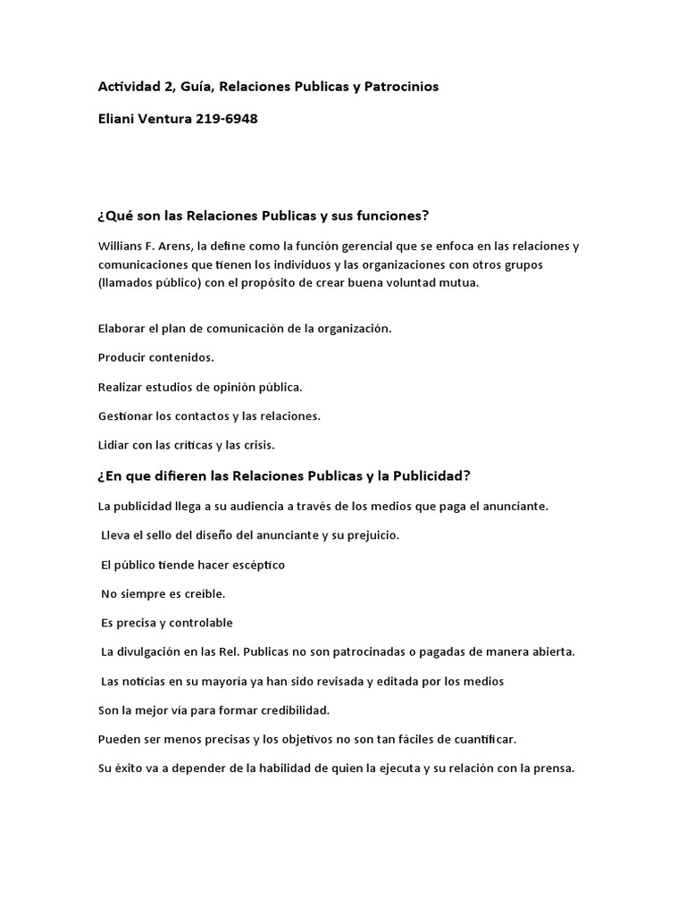 Actividad 2 | PDF | Publicidad | Patrocinador (Comercial)