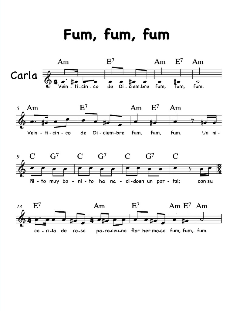 PDF Fum Fum Fum Partitura Guitarra - Compress | PDF