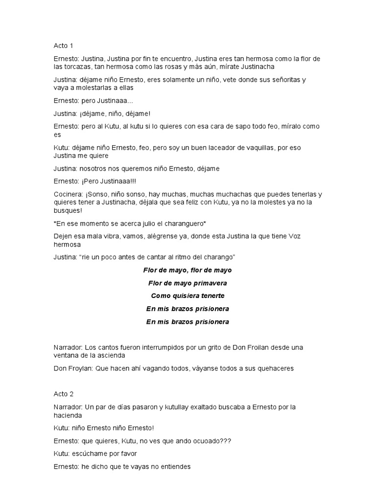 Warma Kuyay Guion Teatral 3D | PDF