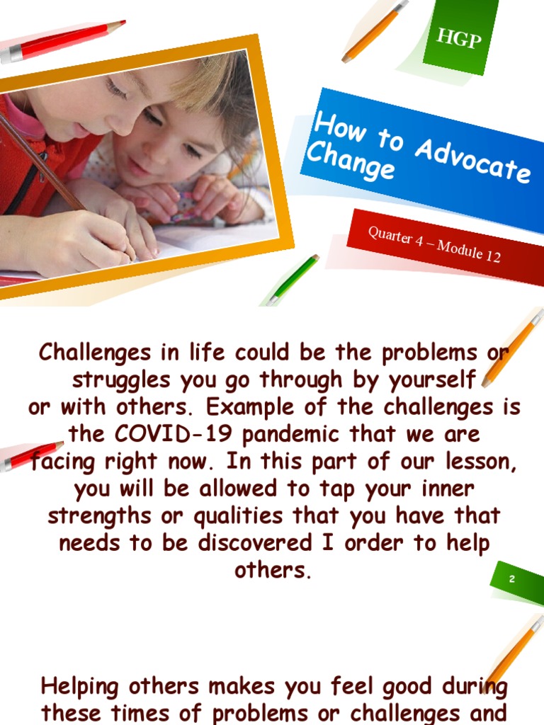 How To Ad Vocate Change: Quarter 4 - M Odule 12 | PDF | Cognition ...