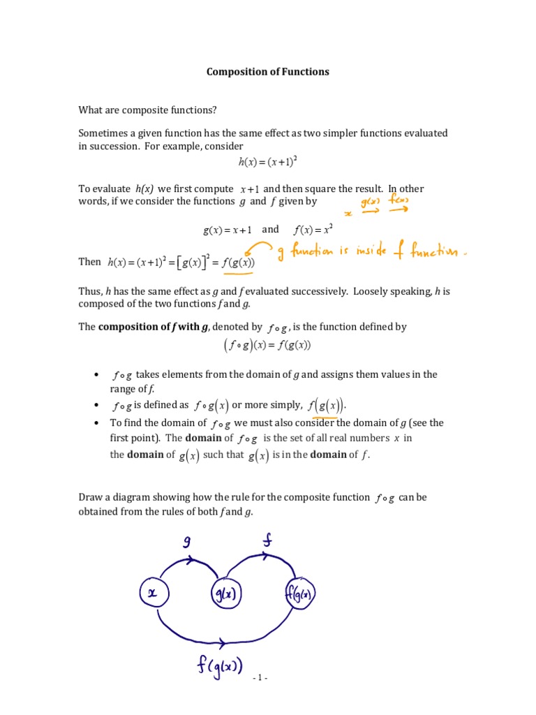 4.7 Composite Functions | PDF | Function (Mathematics) | Elementary ...
