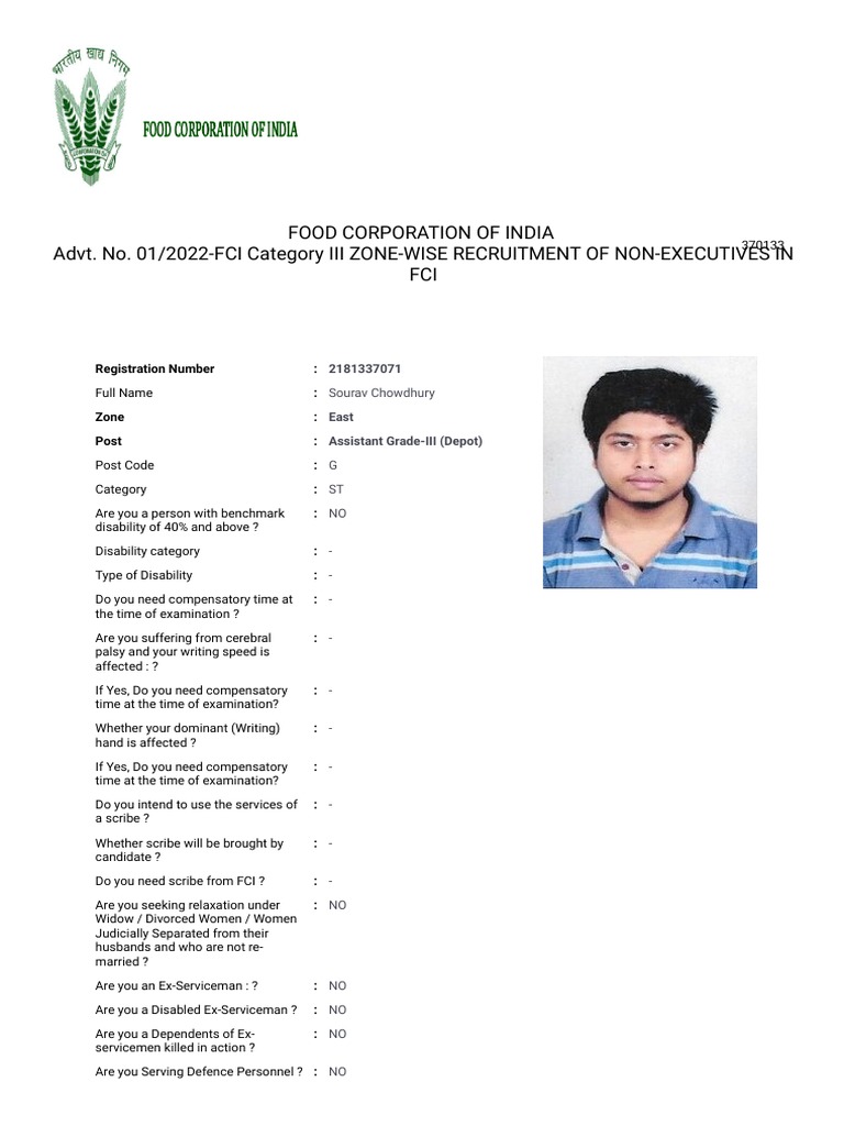 Advt. No. 01 - 2022-FCI Category III ZONE-WISE RECRUITMENT OF NON ...