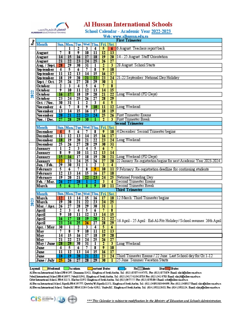 2022-23 Calendar | PDF | Academic Term | Social Institutions