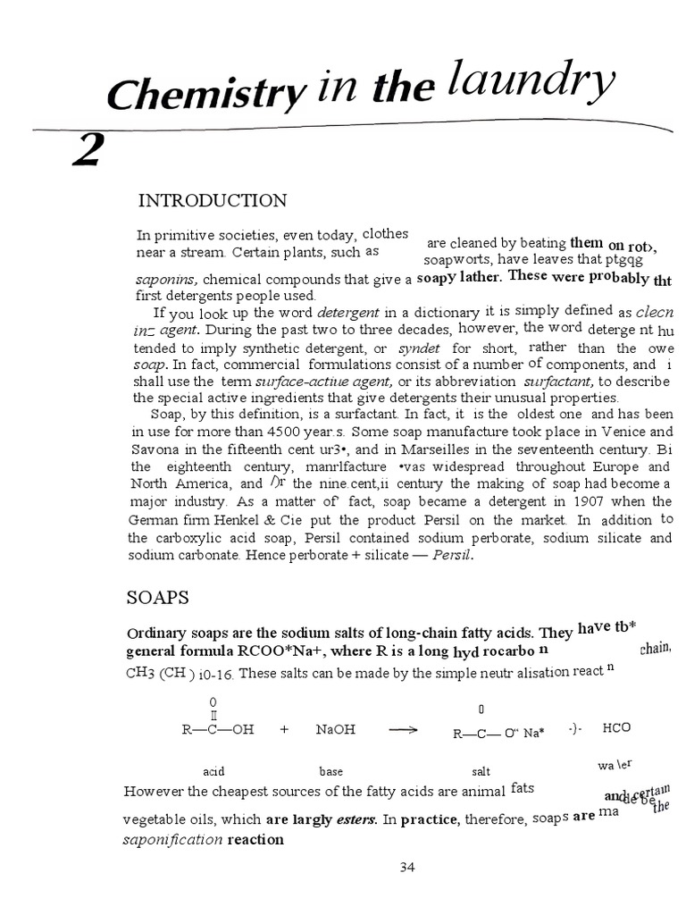Chemistry in The Laundry | PDF | Detergent | Surfactant