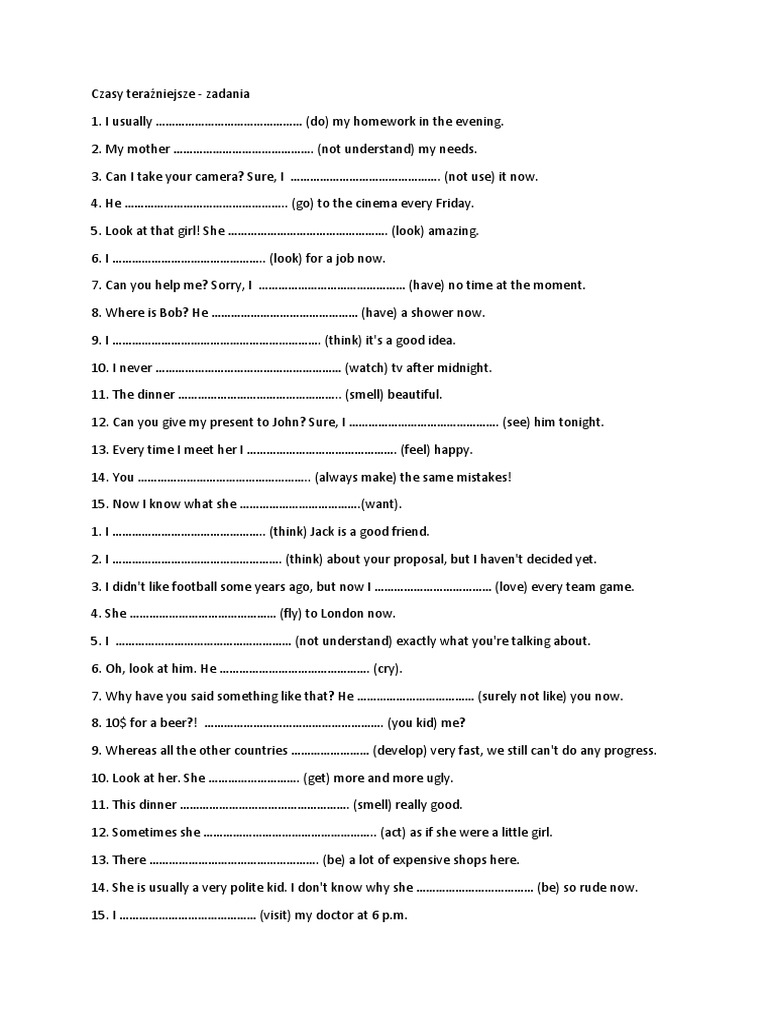 Czasy Teraźniejsze | PDF