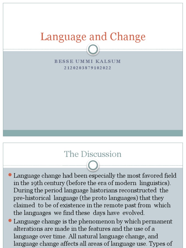Language and Change | PDF | Linguistics | English Language