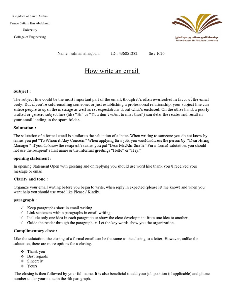 1626 - Writing Email | PDF