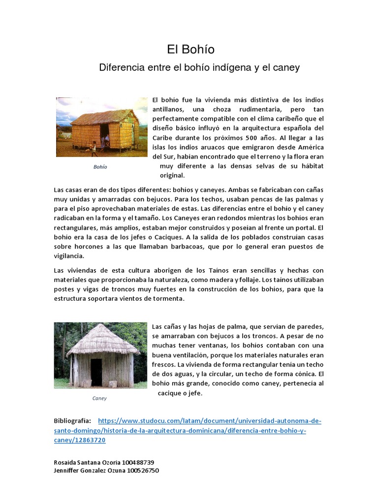 Diferencias entre Bohío y Caney | PDF