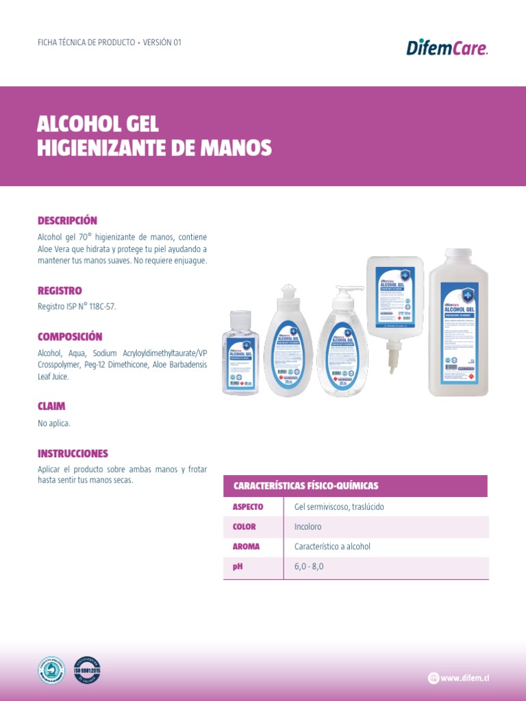 Ficha Tecnica de Alcohol Gel | PDF