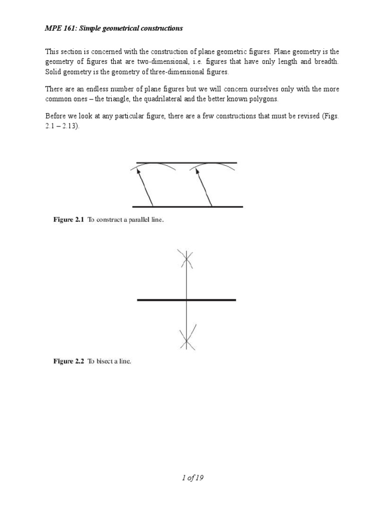 Simple Geometrical Constructions (Part 1) | PDF | Triangle | Circle