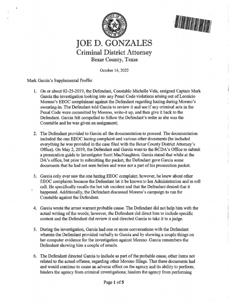 Marc D. Garcia Supplemental Proffer, Immunity Agreement | PDF