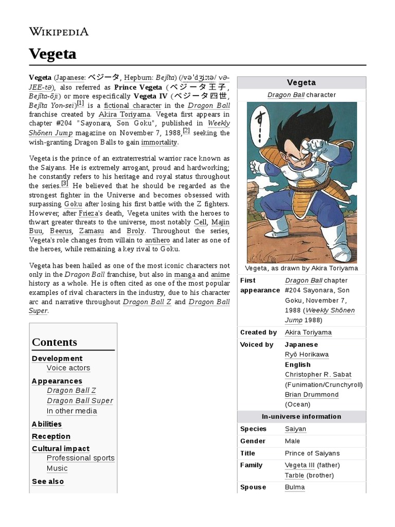 Vegeta | PDF | Dragon Ball