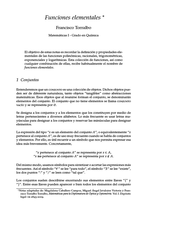 Funciones Elementales | PDF | Logaritmo | Función (Matemáticas)