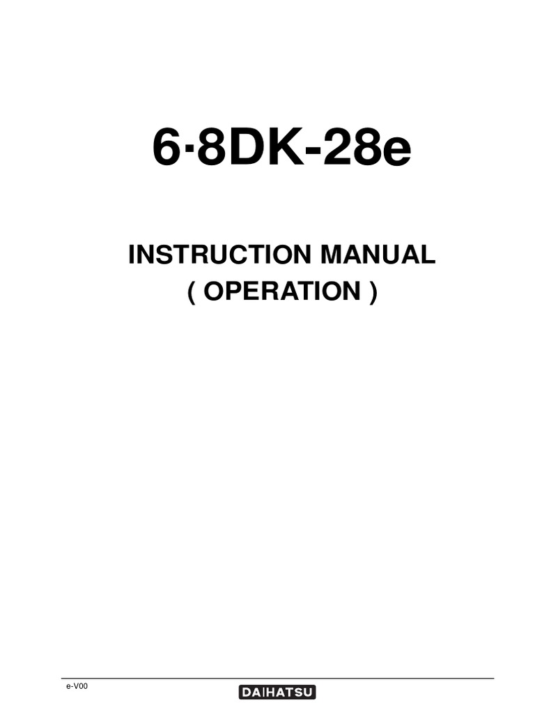 6、8DK-28e Instruction Manual (Operation) | PDF | Internal Combustion Engine | Turbocharger