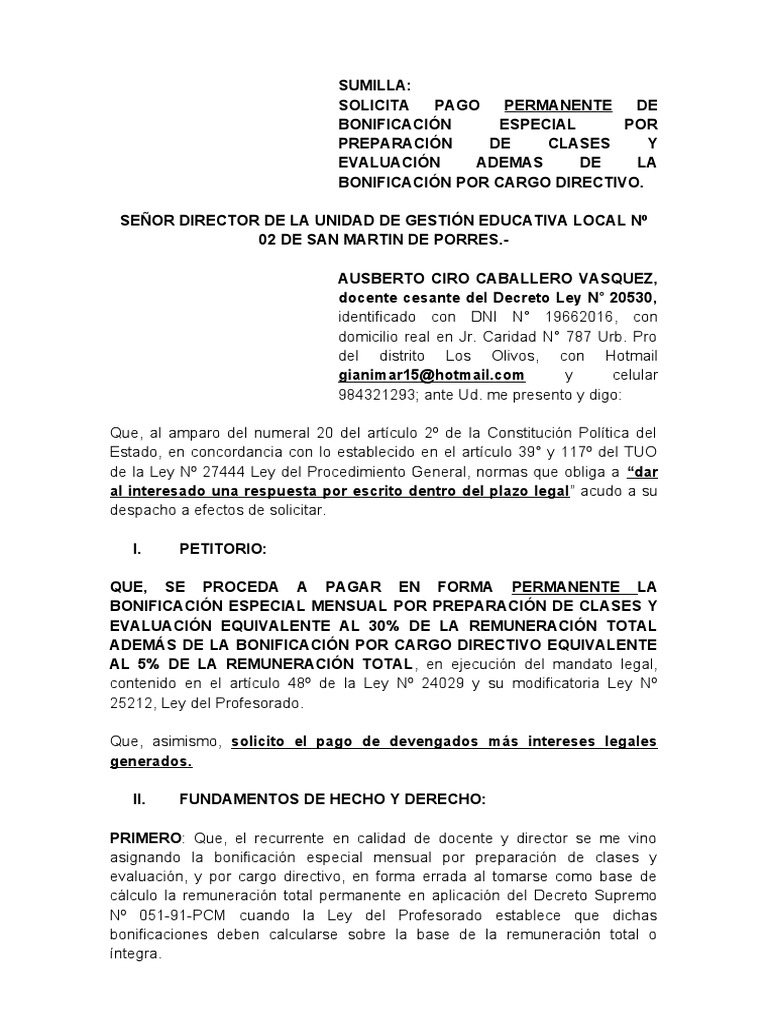 Solicitud 35 - Cesante Dley 20530 | PDF | Salario | Gobierno