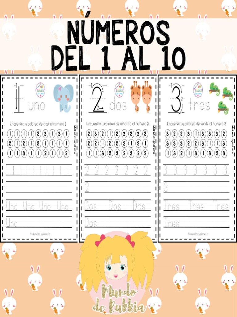 Aprendo Números Del 1 Al 10 Recopilado Por Mundo de Rukkia | PDF