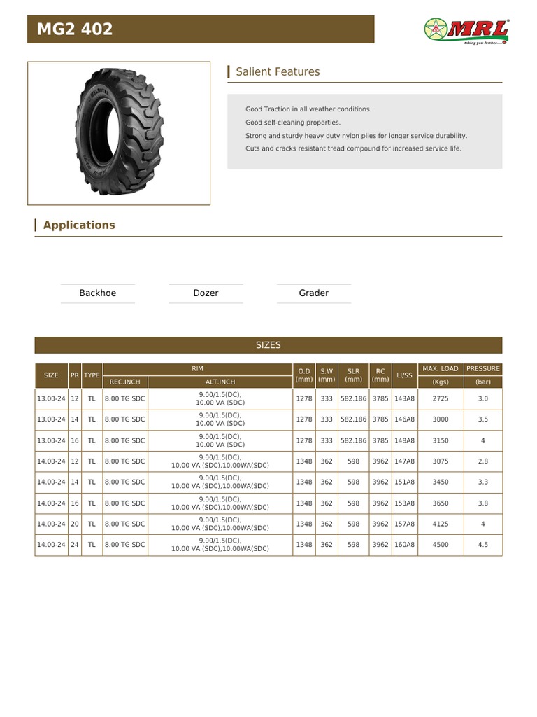 Ficha Tecnica MG2 402 MRL | PDF | Manufactured Goods | Mechanical ...