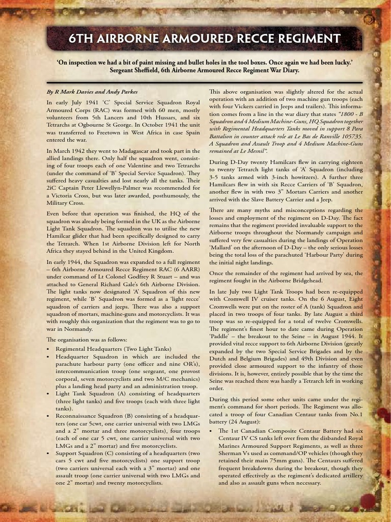 Flames of War - Airborne Light Tank Squadron | PDF | Platoon | Tanks