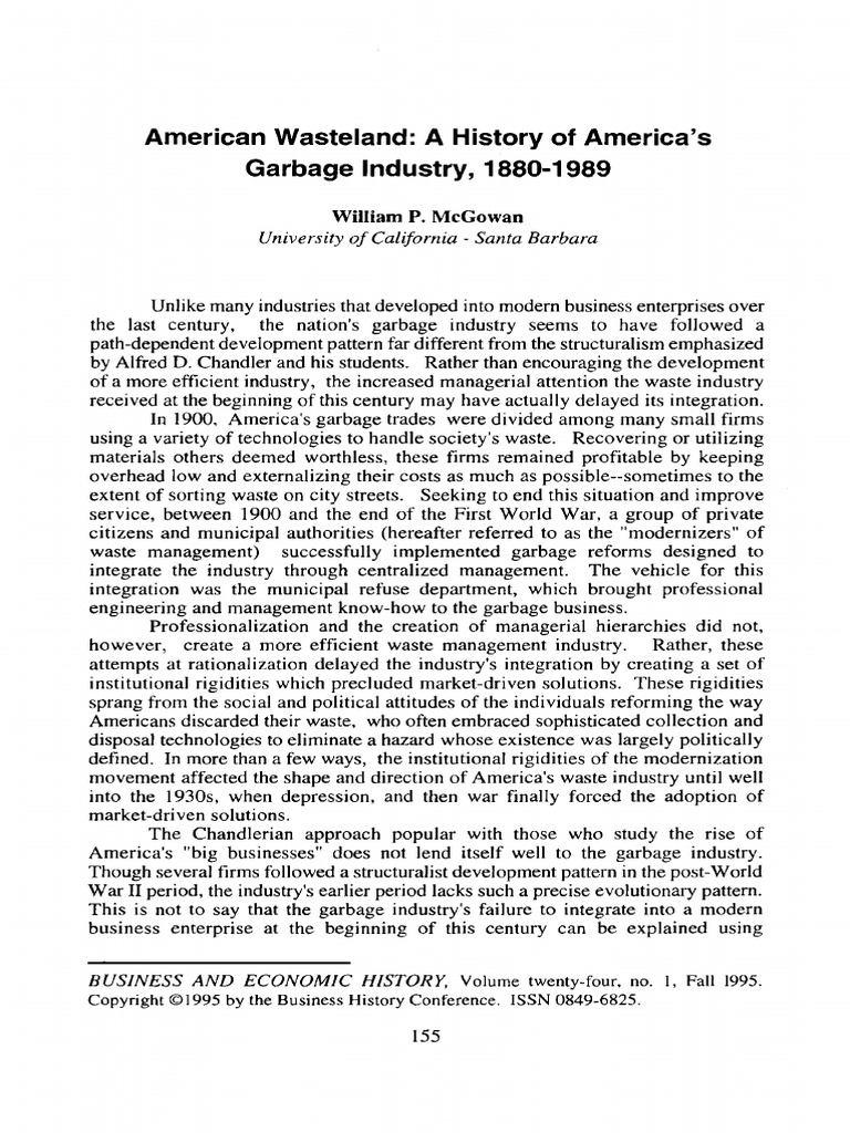 Garbage Industry, 1880-1989: American Wasteland: A History of America's ...