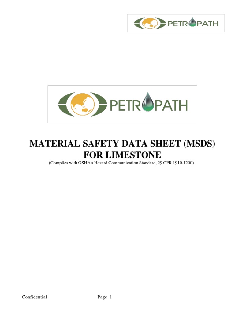 MSDS Petropath Limestone | PDF | Limestone | Silicon Dioxide