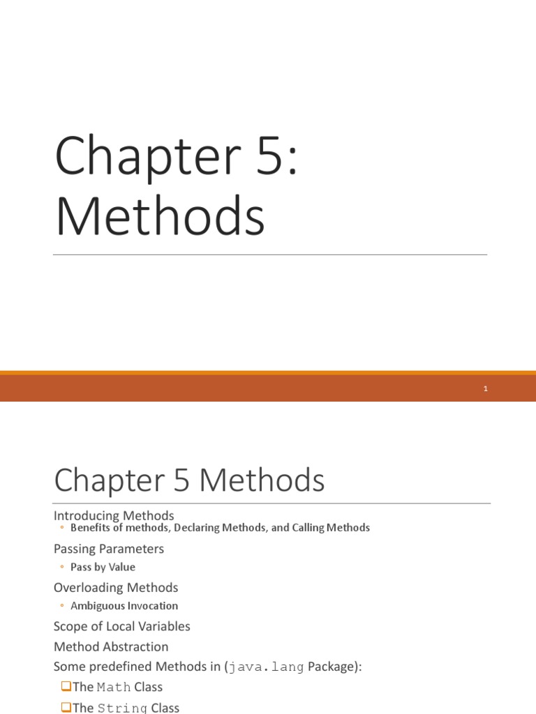 Chapter 5 Methods Pdf Method Computer Programming Parameter 7582