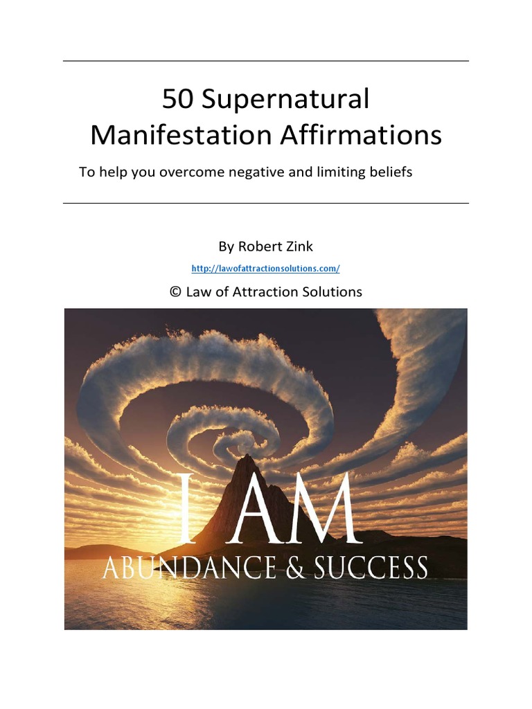 50 Supernatural Affirmations | PDF | Thought | Wealth