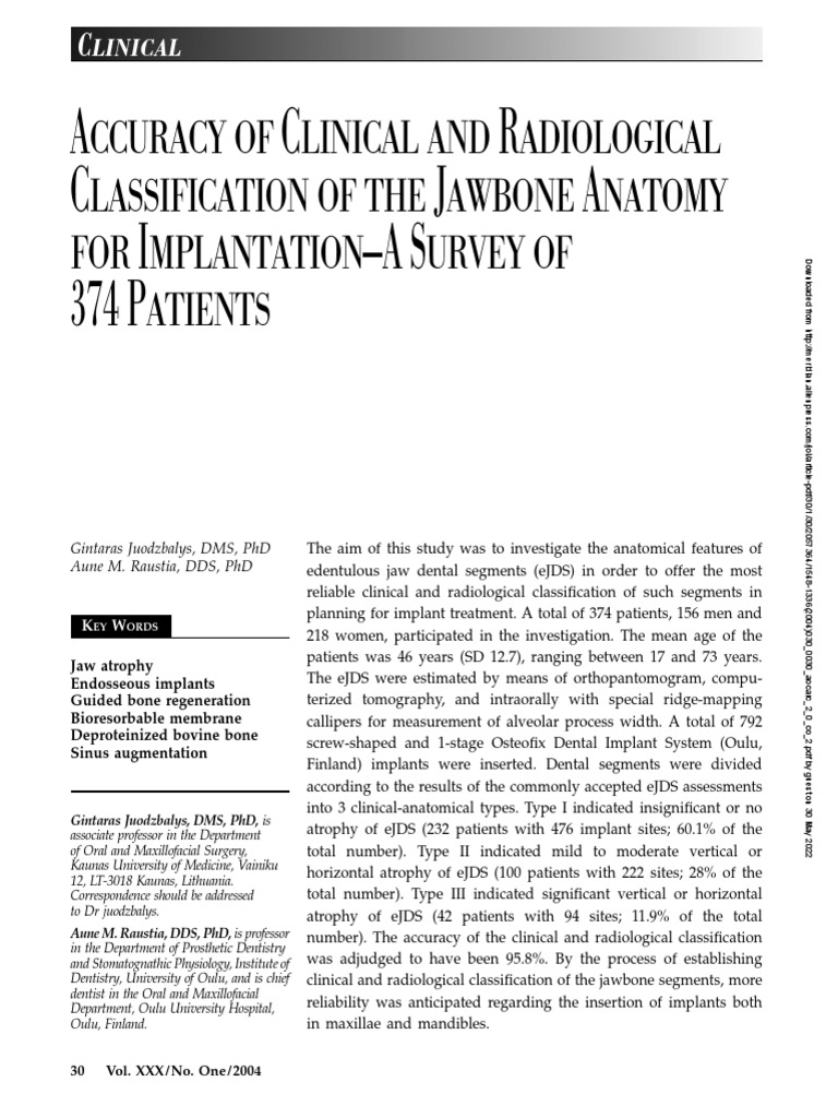 1548-1336 (2004) 030 0030 Aocarc 2 0 Co 2 | PDF | Dental Implant | Dentistry