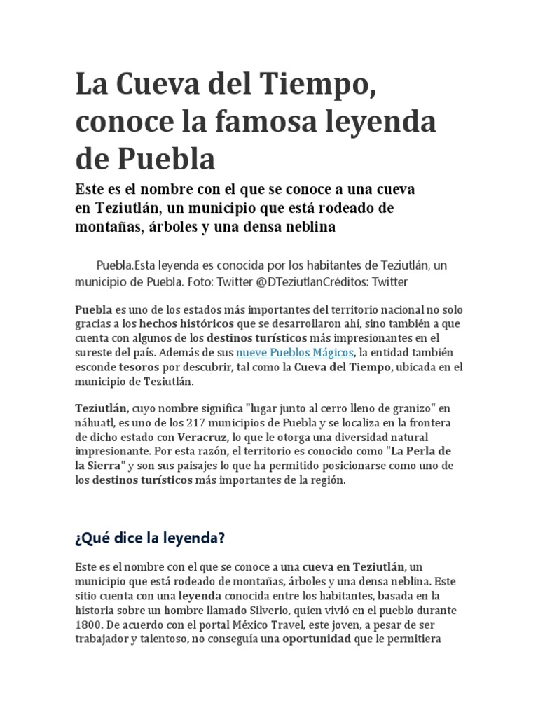 La Cueva Del Tiempo | PDF