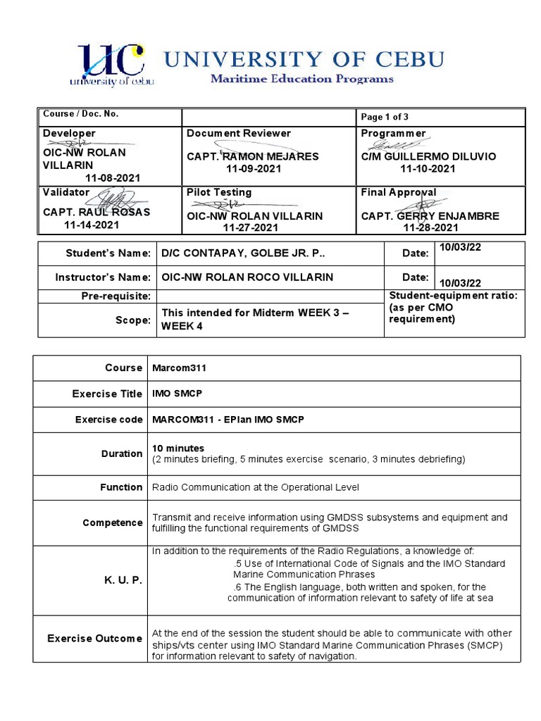 Maritime Radio Communication Exercise | PDF | Communication