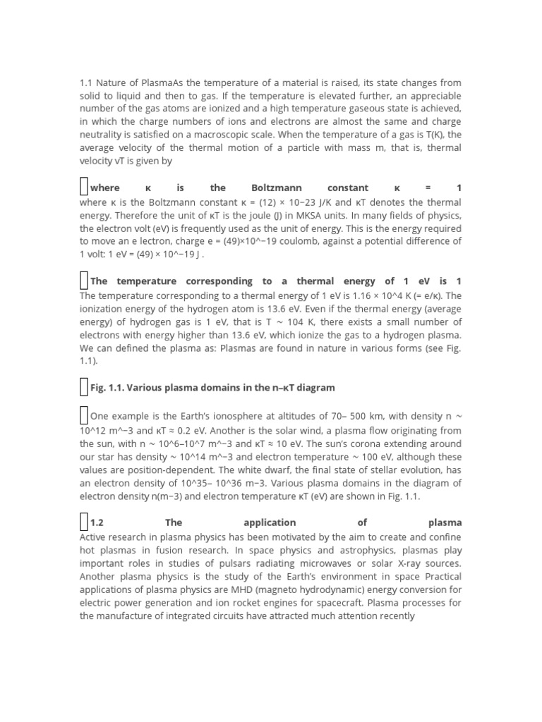The Application of Plasma | PDF | Plasma (Physics) | Electronvolt