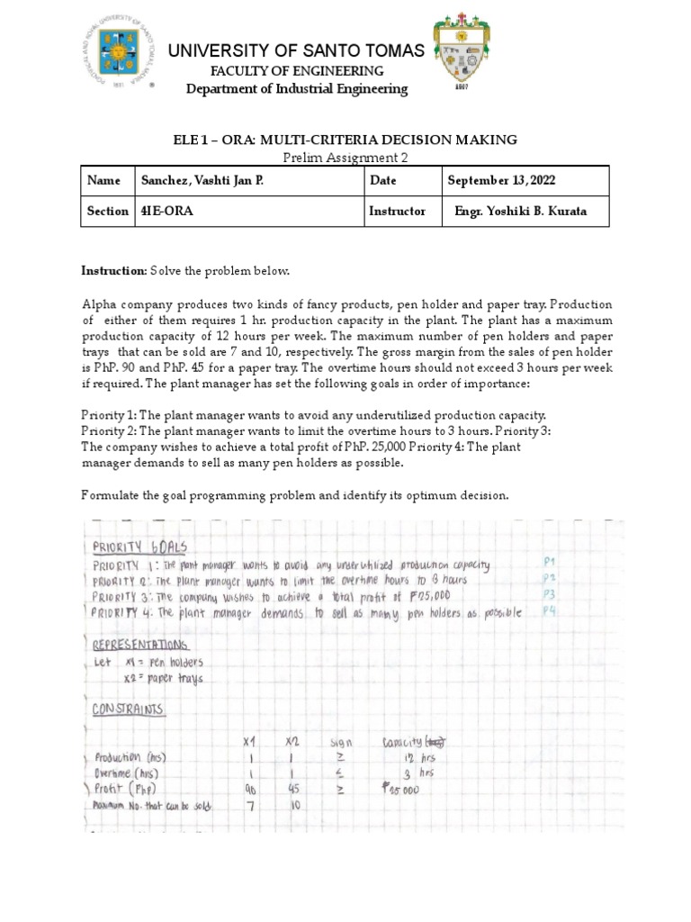 Multi Criteria Decision Making Pdf Business Technology Engineering