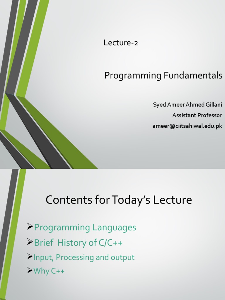 Lecture 2 | PDF | Programming | Computer Program Lecture 2 | PDF | Programming | Computer Program